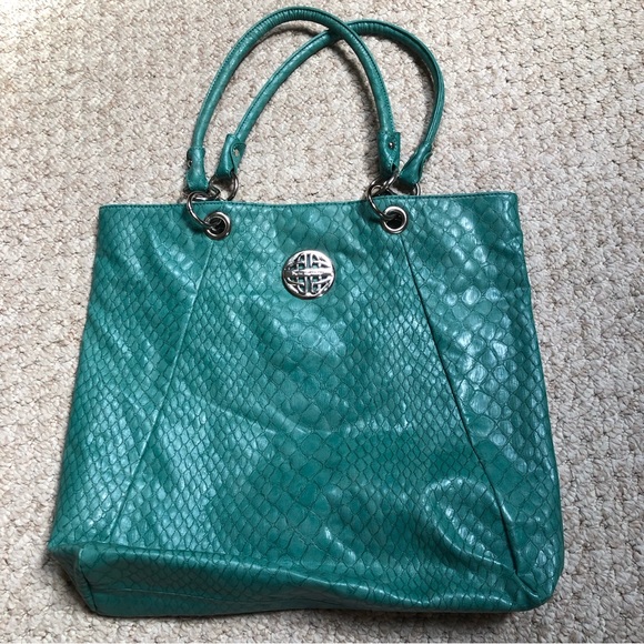Kate Landry | Bags | Kate Landry Green Faux Leather Shoulder Bag | Poshmark